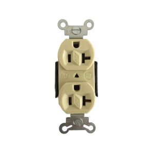 Receptáculo dúplex de entrada recta, 20 A, 125 V, marfil. M5350M Arrow Hart