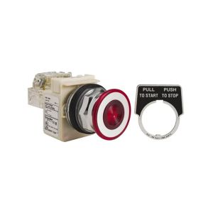 Cabeza de botón pulsador luminoso, rojo, 30mm, 2 posiciones, push-pull ...