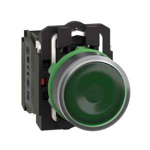 Pulsador luminoso LED, 1NA+1NC-verde-Elektron