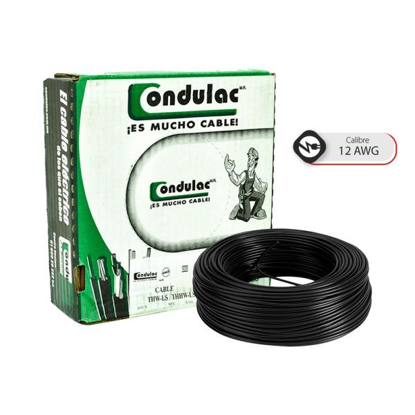 Caja 100 Mts - Cable Negro - Calibre 12 - Elektron