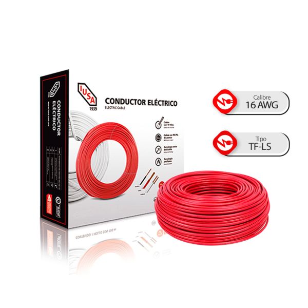 Cable - Calibre 16 - 100 Mts - Iusa - Rojo - Thw - Elektron