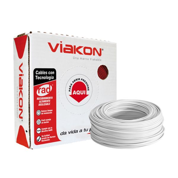 Cable - Calibre 18 - 100 Mts - Viakon - Blanco - Elektron